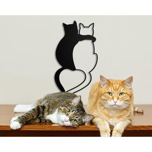 Kas home | Wall Decor | Cat Metal Wall Decor Iron Cat Wall Art Cute ...